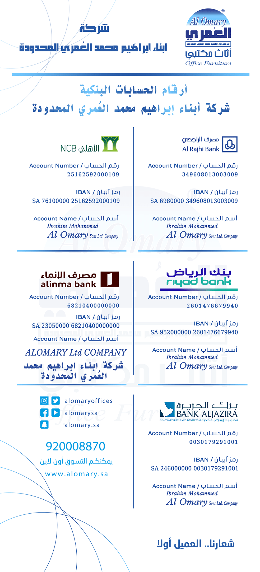 شركة أبناء إبراهيم محمد العُمري المحدودة | https://alomary.sa/product ...